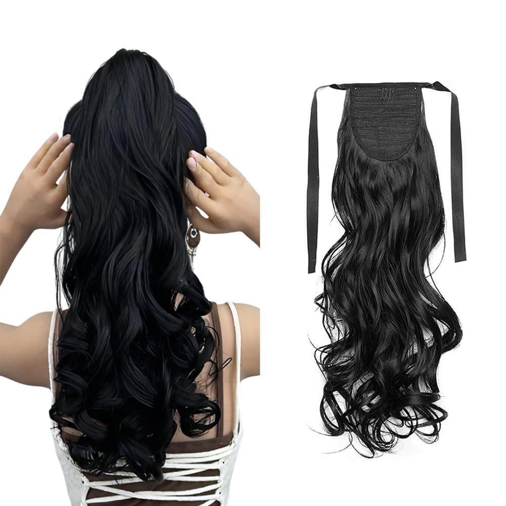 VIVIAN Soft Ribbon Hair Extensions And Wigs Women Wavy Hair Extension ...