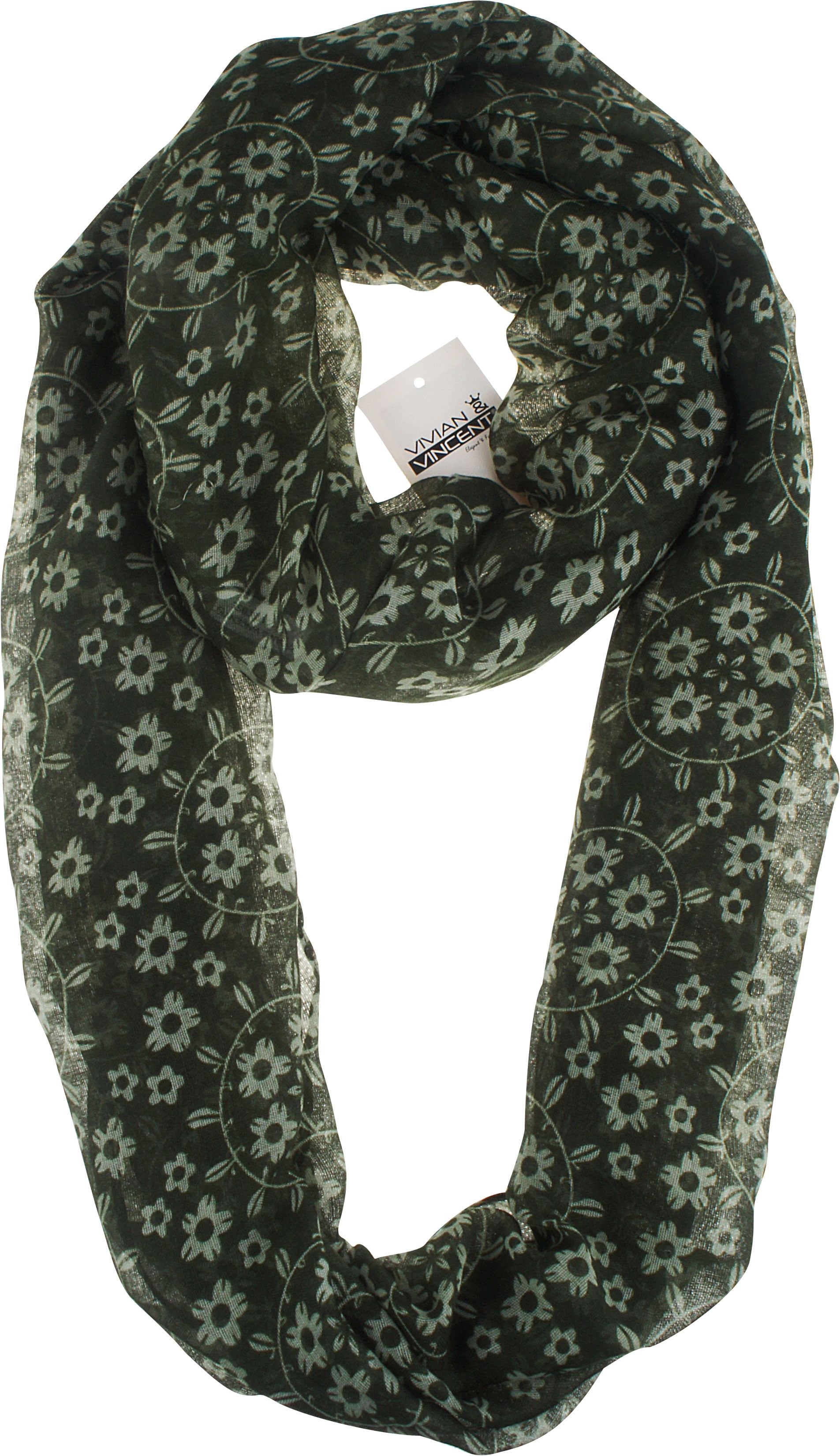 VIVIAN & VINCENT Soft Light Sunflower Floral Elegant Sheer Infinity ...