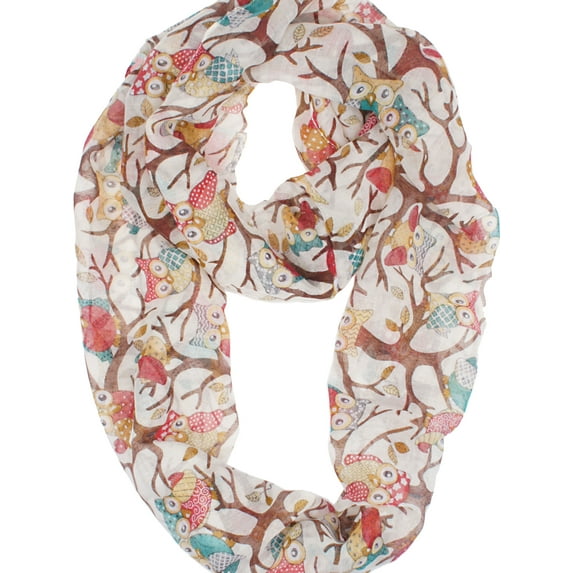 VIVIAN & VINCENT Spring Fall Soft Lightweight Owls for Christmas Trees Sheer Infinity Scarf ...