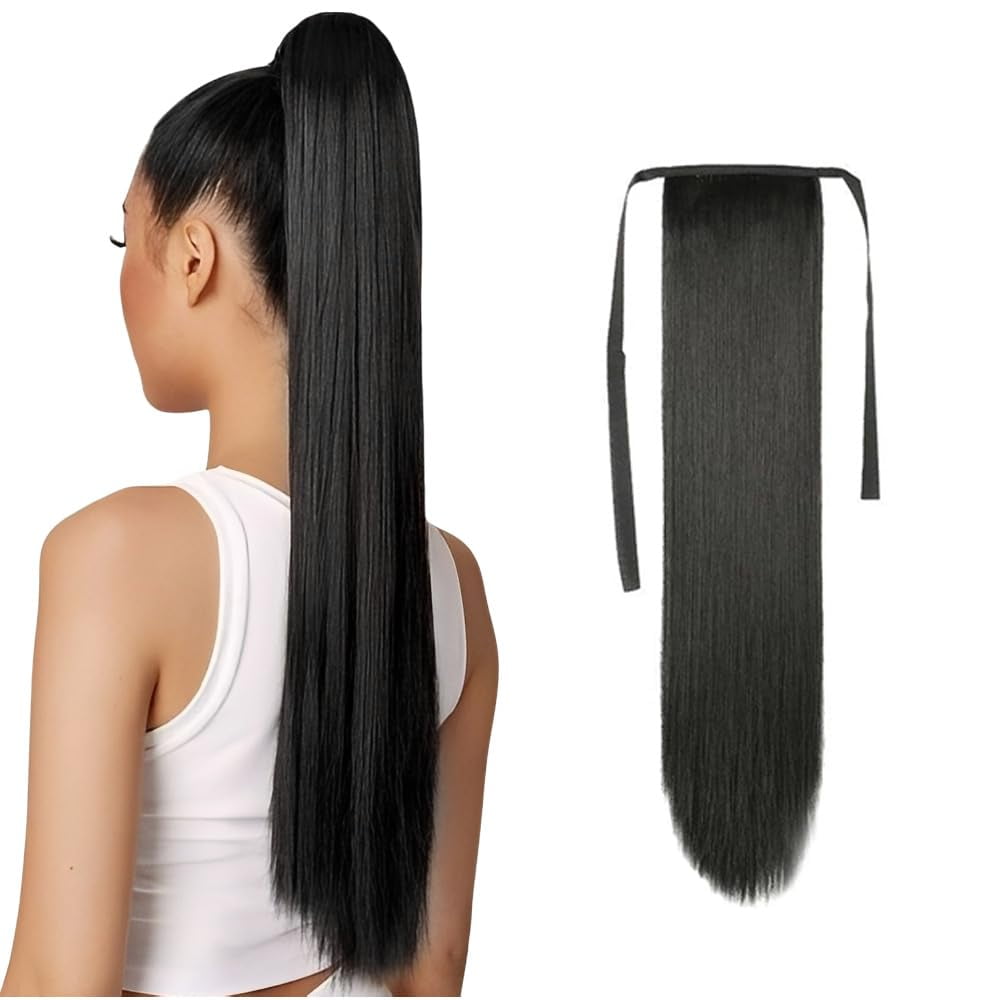 VIVIAN Womens Full Head Ribbon 24 Inch Hair Extension Wig Synthetic ...