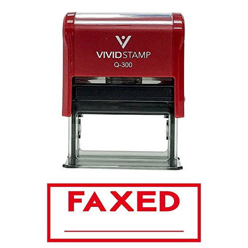 VIVID STAMP Self-Inking FAXED Rubber Stamp (Red Ink) Precision and ...