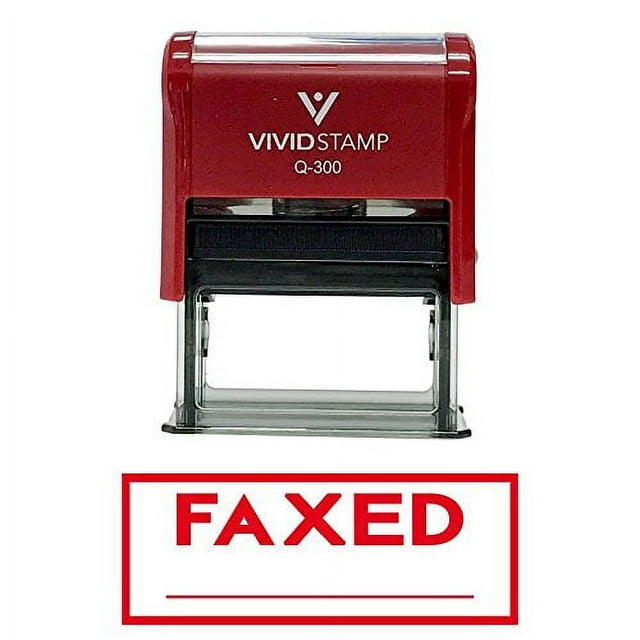 VIVID STAMP Self-Inking FAXED Rubber Stamp (Red Ink) Precision and ...