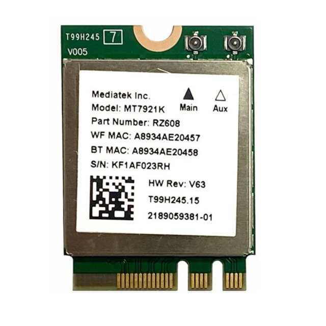 VIVIDCRAFT 1 PCS MT7921K WIFI6 2.4G 5G Gigabit Card M2 5.2 BT Card GXB Green - Walmart.com