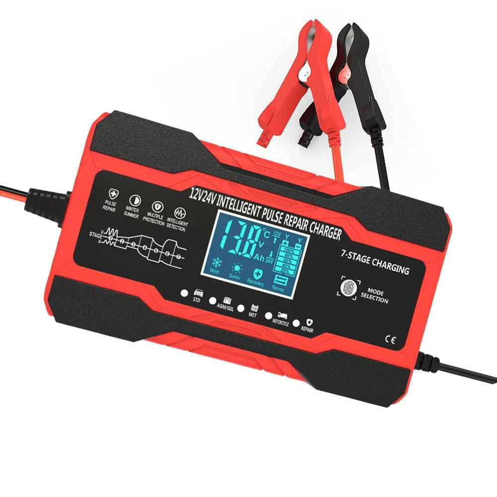 VIVIDCRAFT 12V 24V 12A 10A Battery Charger Smart Fast Charging ...