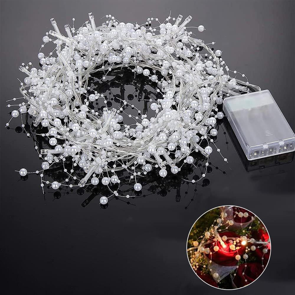 VIVIDCRAFT 15M Pearl String Lights BerryBeaded Lighted Christmas ...