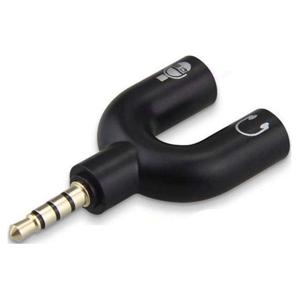 VIVIDCRAFT 3.5mm Stereo Splitter Audio to Mic & Headset Jack Plug Black ...