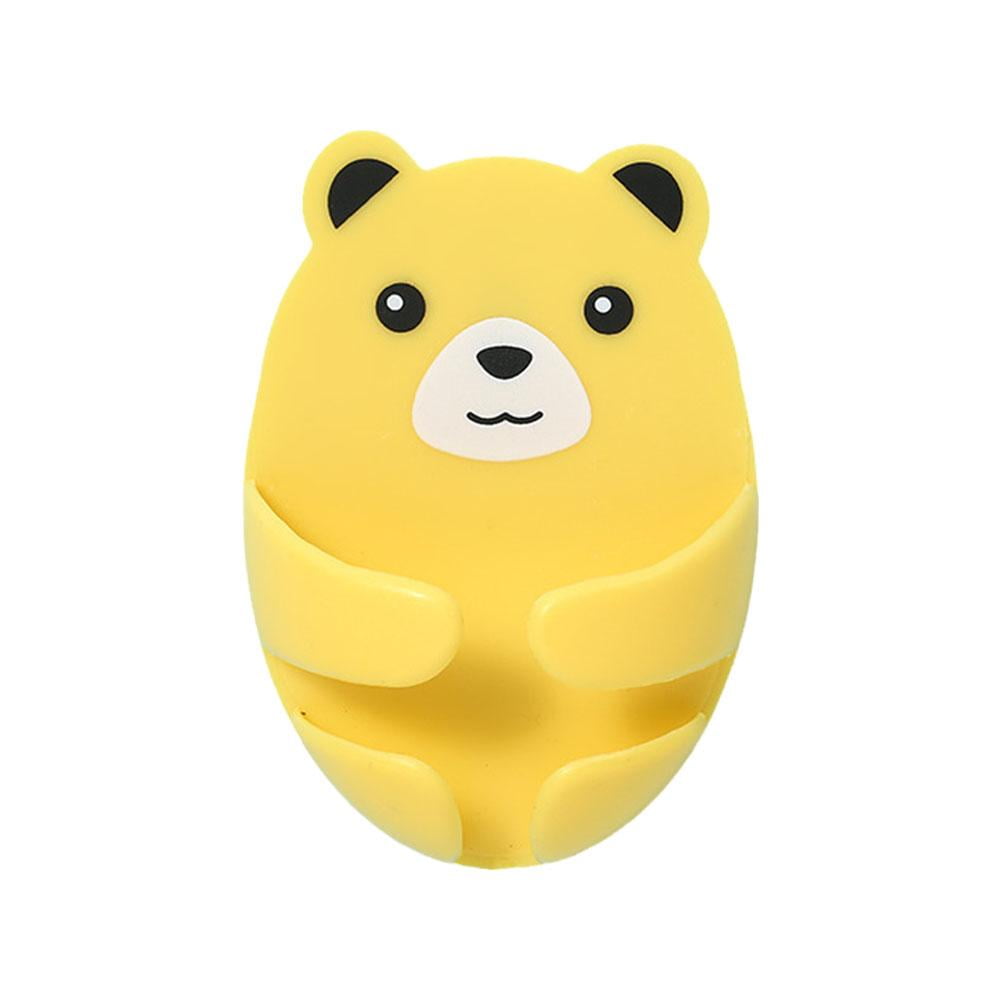 VIVIDCRAFT 4X Cartoon Hug Bear Hole Free Plug Hook Wire Plug Storage ...