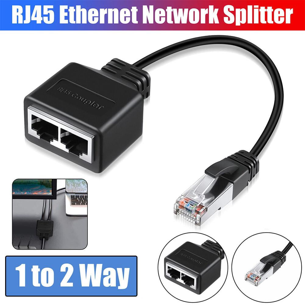 VIVIDCRAFT Black 1 Pcs Spot Three-Way Rj45 One-To-Two Rj45 One-To-Two ...