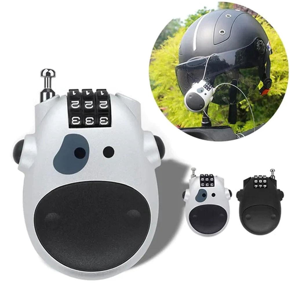 VIVIDCRAFT Black Helmet Lock Motorcycle Electric Vehicle Helmet Anti ...