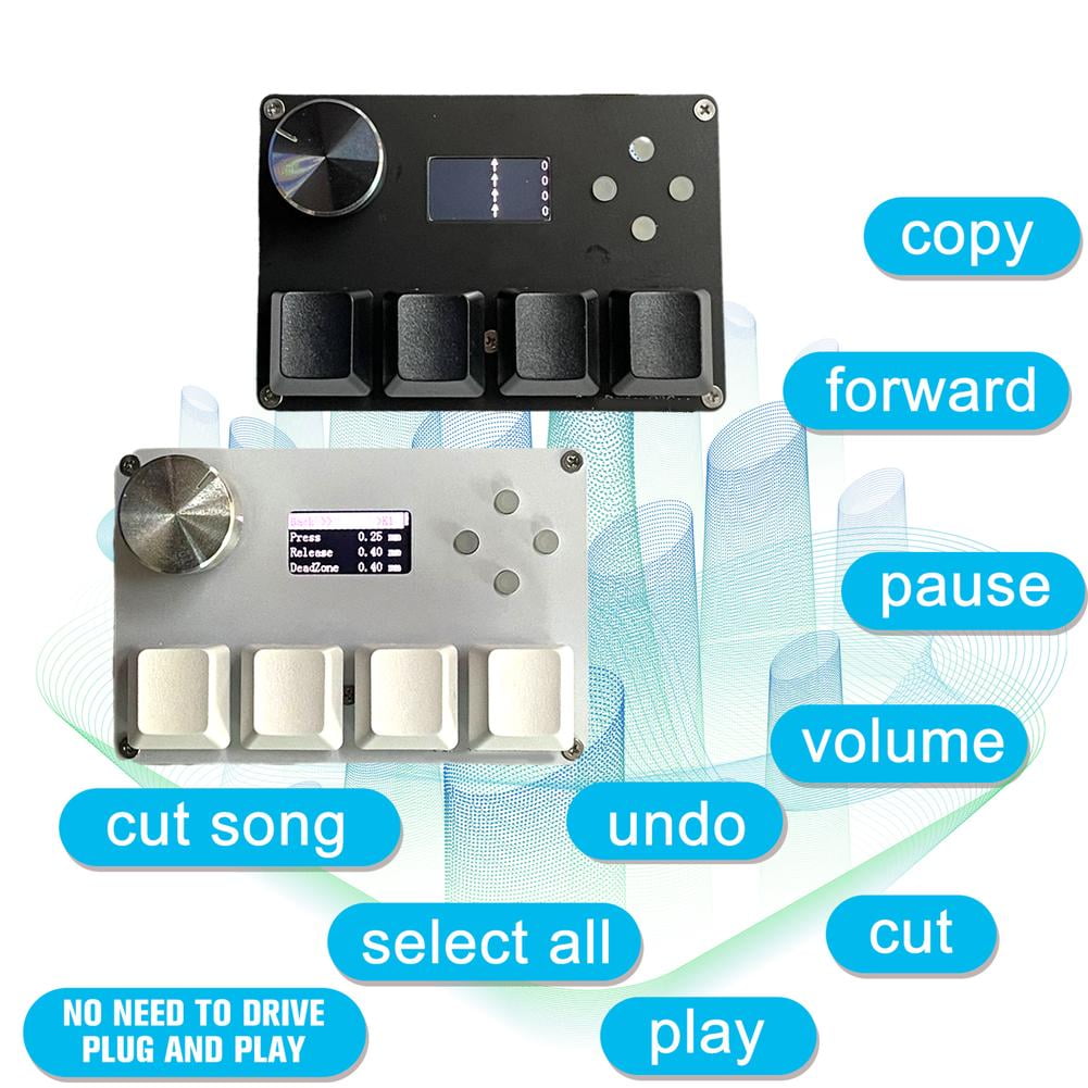 VIVIDCRAFT Black White Axis O3c Four-Key Custom Keyboard Magnetic Axis Audio Game Keyboard ...