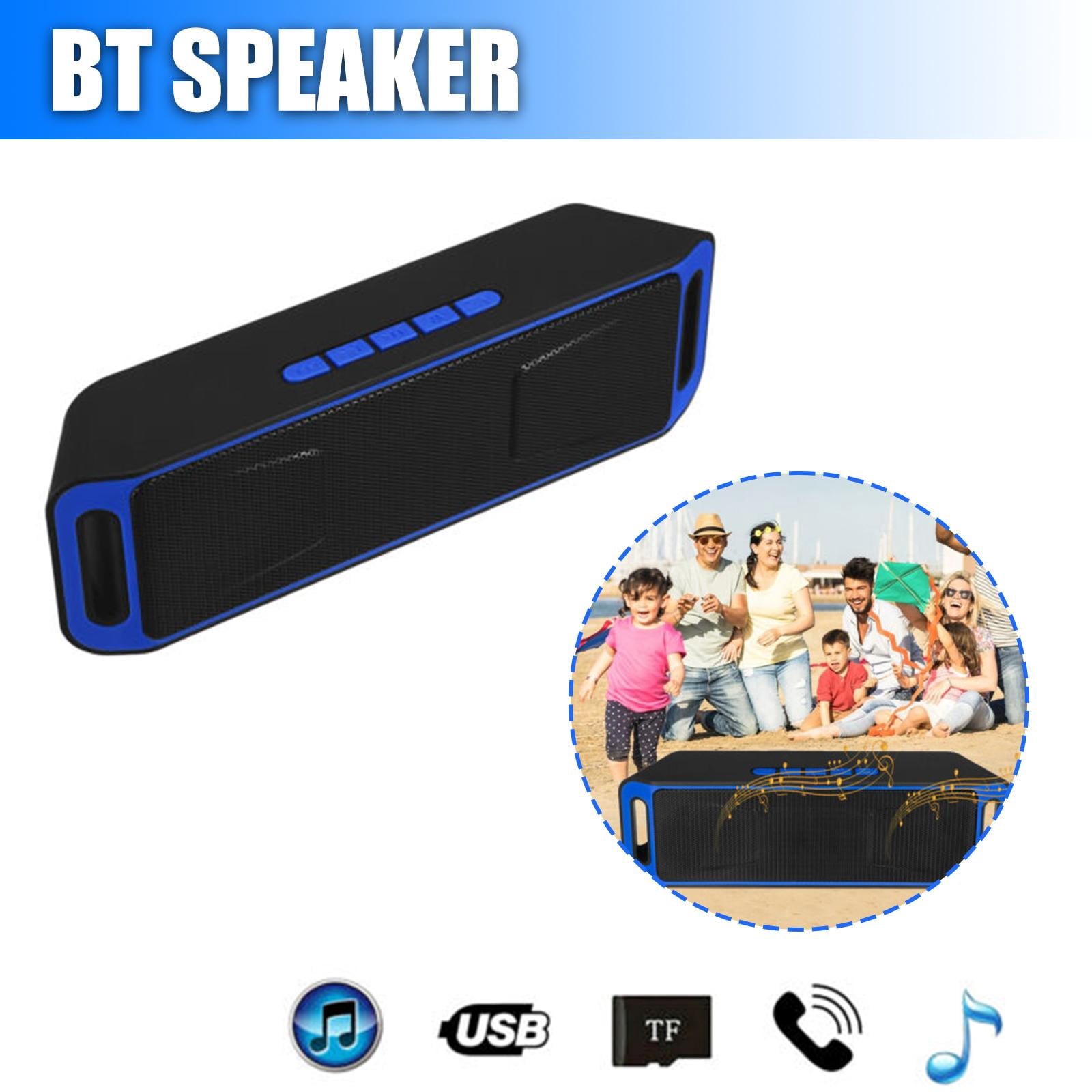 VIVIDCRAFT Blue Bluetooth Speaker Outdoor Portable Tws Card Audio Dual Speaker Bass Bluetooth ...