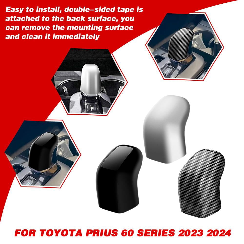 VIVIDCRAFT Carbon Fiber Texture Prius 60 Gear Shift Knob Cover Suitable ...