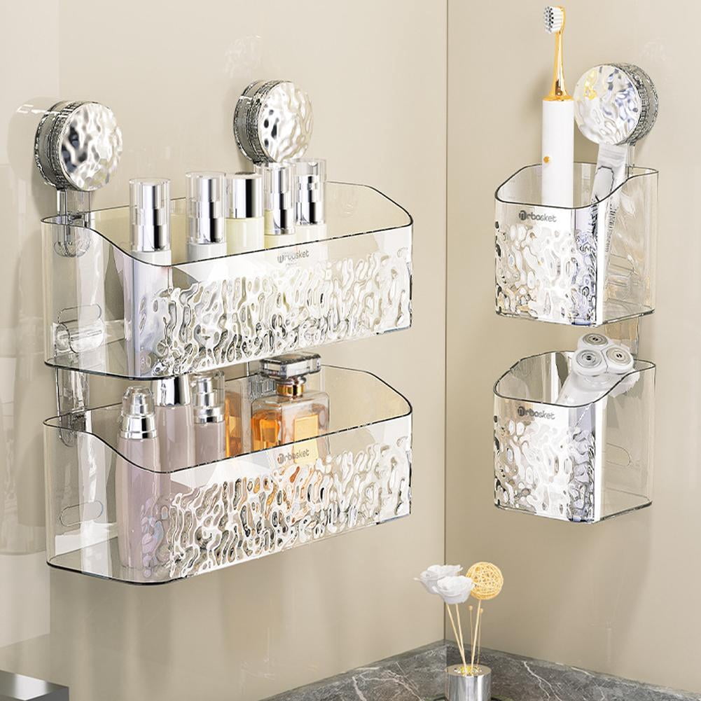 VIVIDCRAFT Nopunch Wall Storage Suction Cup Storage Rack Storage Rack ...