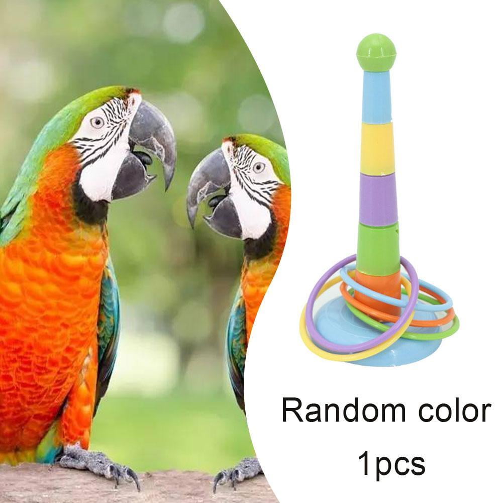 VIVIDCRAFT Parrot Training Rings Toy Set Plastic Intelligence Bird Toy ...