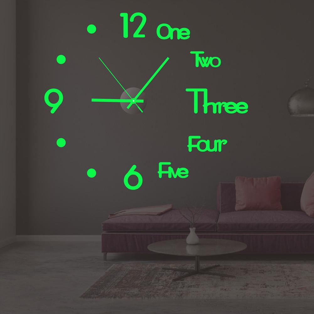 VIVIDCRAFT RJSQAQE Frameless DIY Wall ClockAdjustable 3D Frameless ...