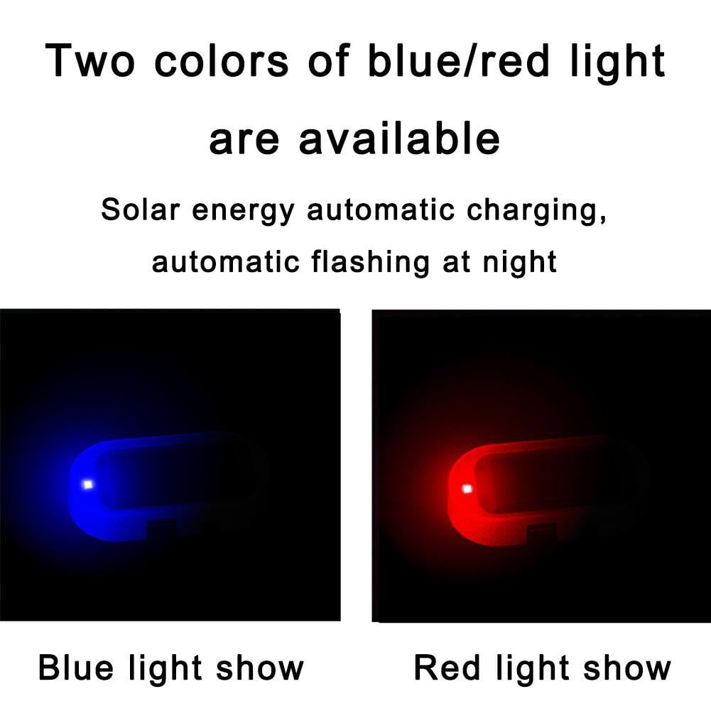 VIVIDCRAFT Red 2022 New Car Solar Power Usb Simulation Anti-Theft Warning Light Led Car Modified ...