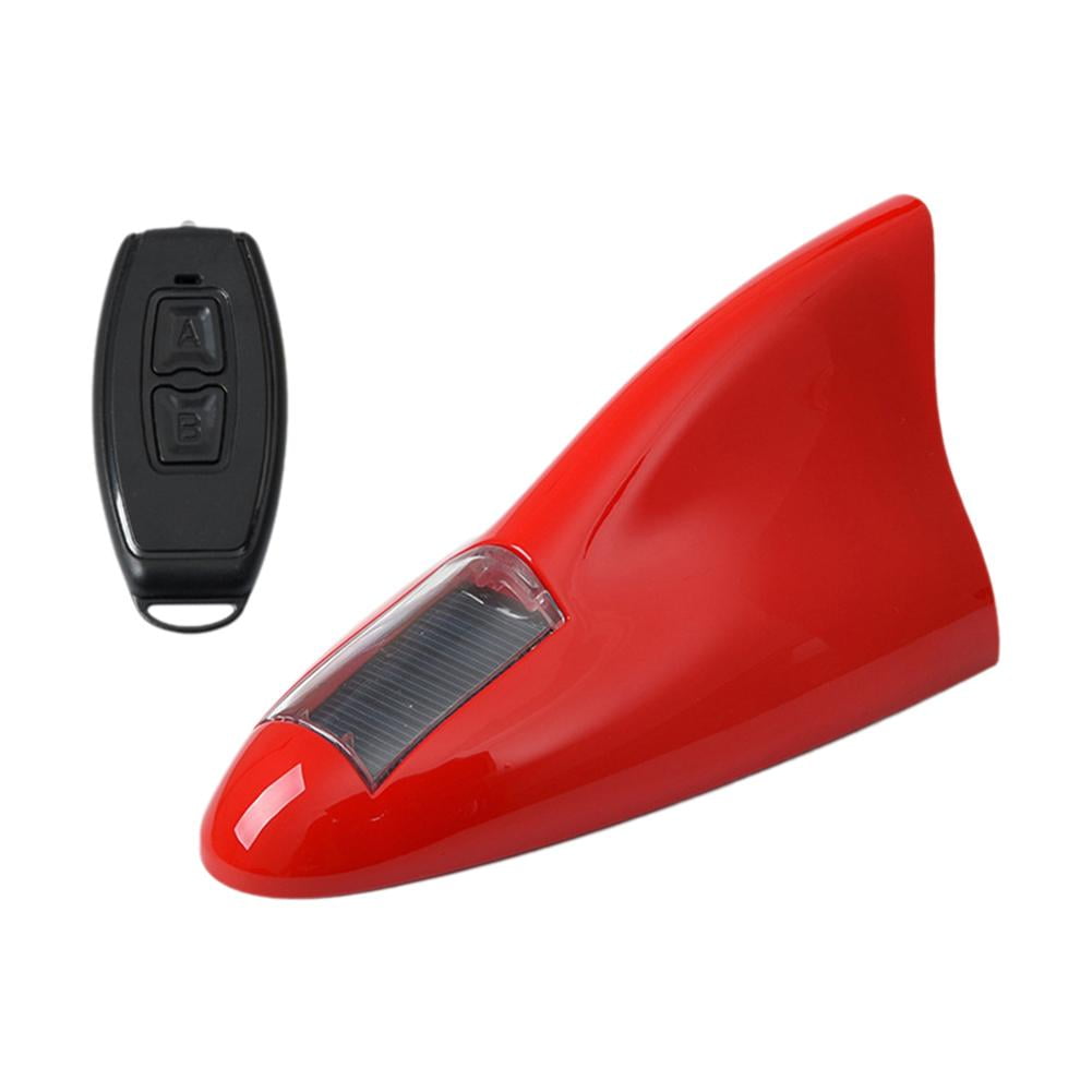 VIVIDCRAFT Red Car Solar Shark Fin Antenna Flashing Light Remote ...