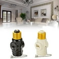 VIVIDCRAFT Screw Base Light Bulb Socket w Pull Chain Switch Converter A ...