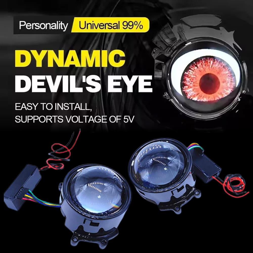 VIVIDCRAFT Single Pack New Car Dynamic Demon Eye Headlight Led Lens ...
