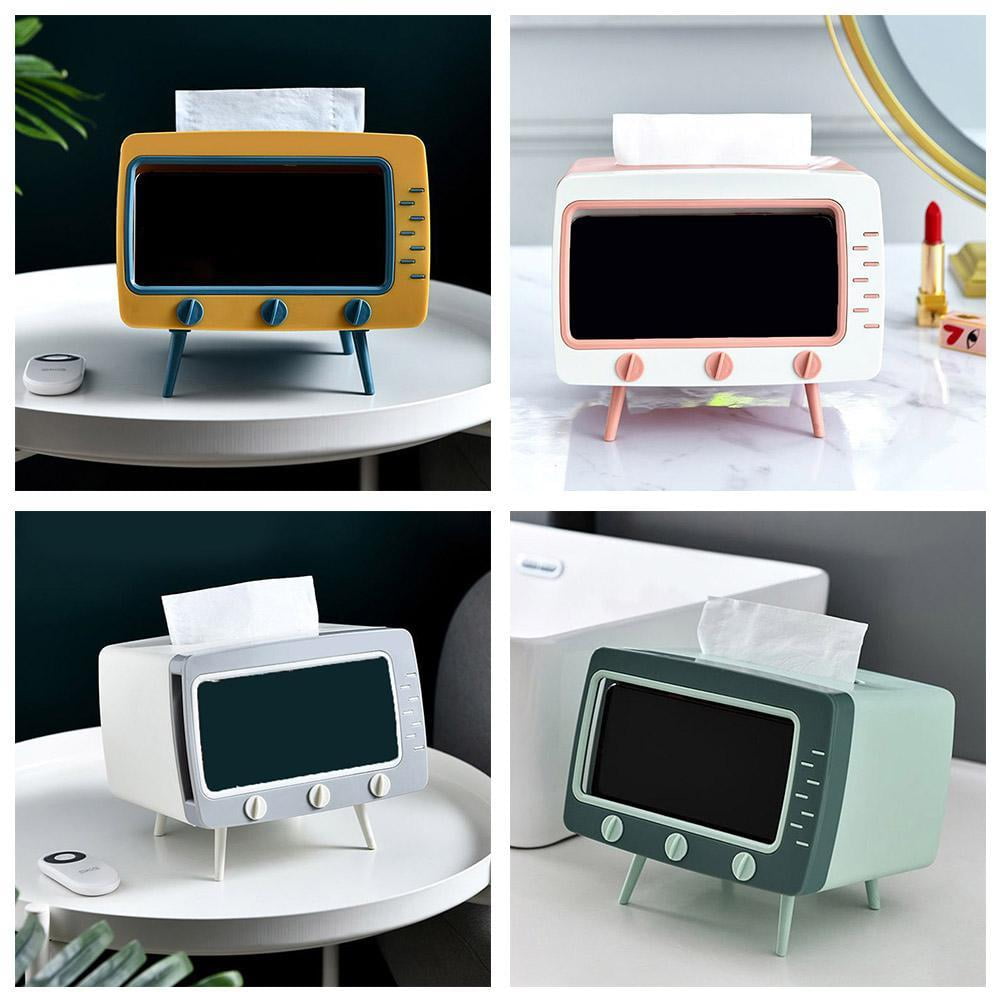 VIVIDCRAFT TV Tissue Box with Phone Stand and Napkin Holder - Walmart.com