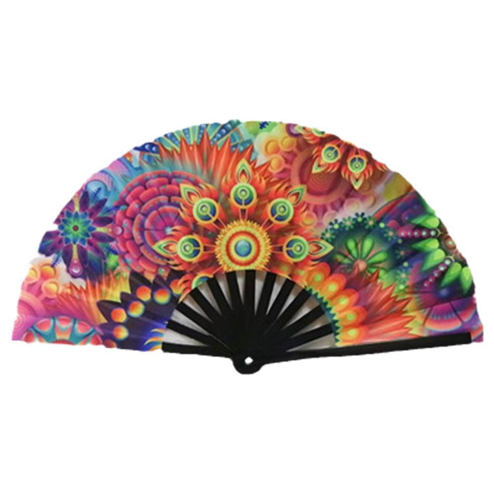VIVIDCRAFT Wmool Gradient Colorful Reflective Foldable Fan ...