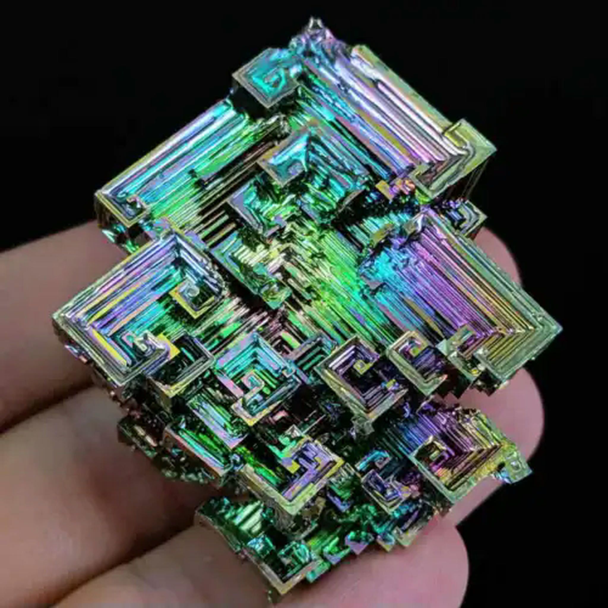 VIVIDELLE AAA Natural Rainbow Aura Titanium Bismuth Crystal Rock ...