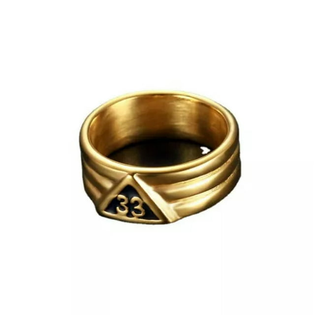 VIVIDELLE Gold Plated Stainless Steel Mens Scottish Rite 33rd Degree ...