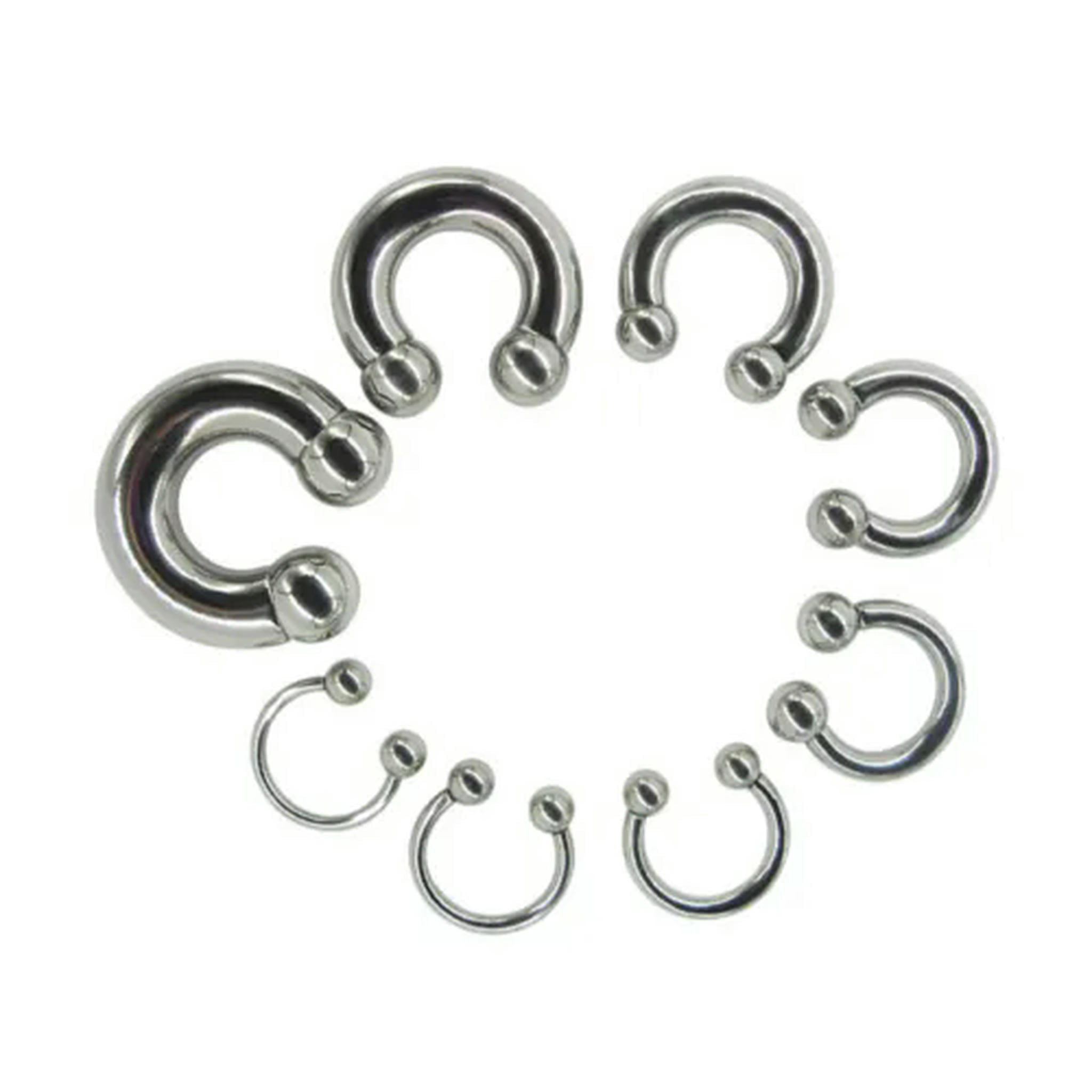 VIVIDELLE Large Gauge Circular Barbell Horseshoe Bar Nose Septum Ear ...