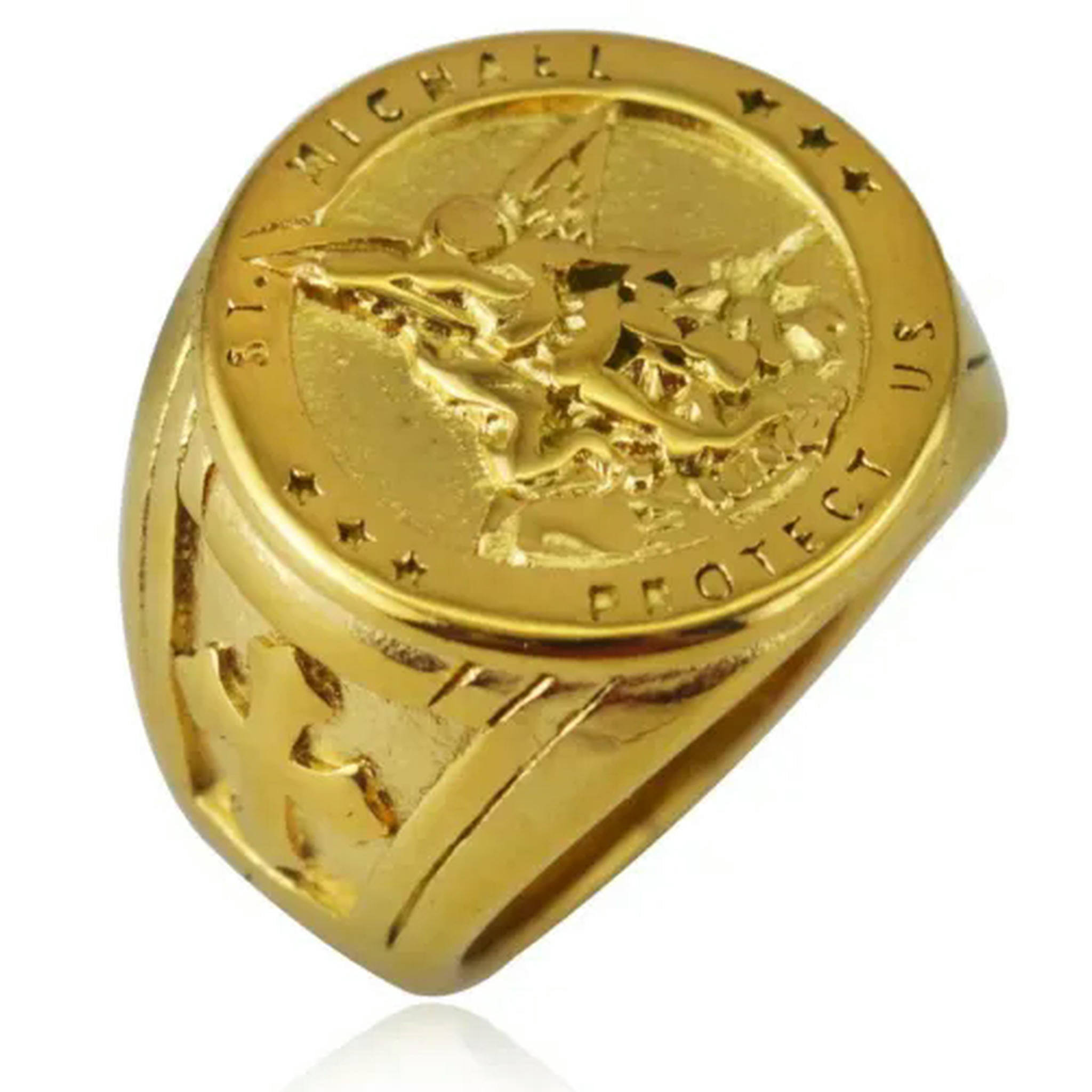 VIVIDELLE Men's Popular Fashion Saint Michael Stainless Steel Cross ...