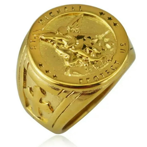 VIVIDELLE Men's Popular Fashion Saint Michael Stainless Steel Cross ...