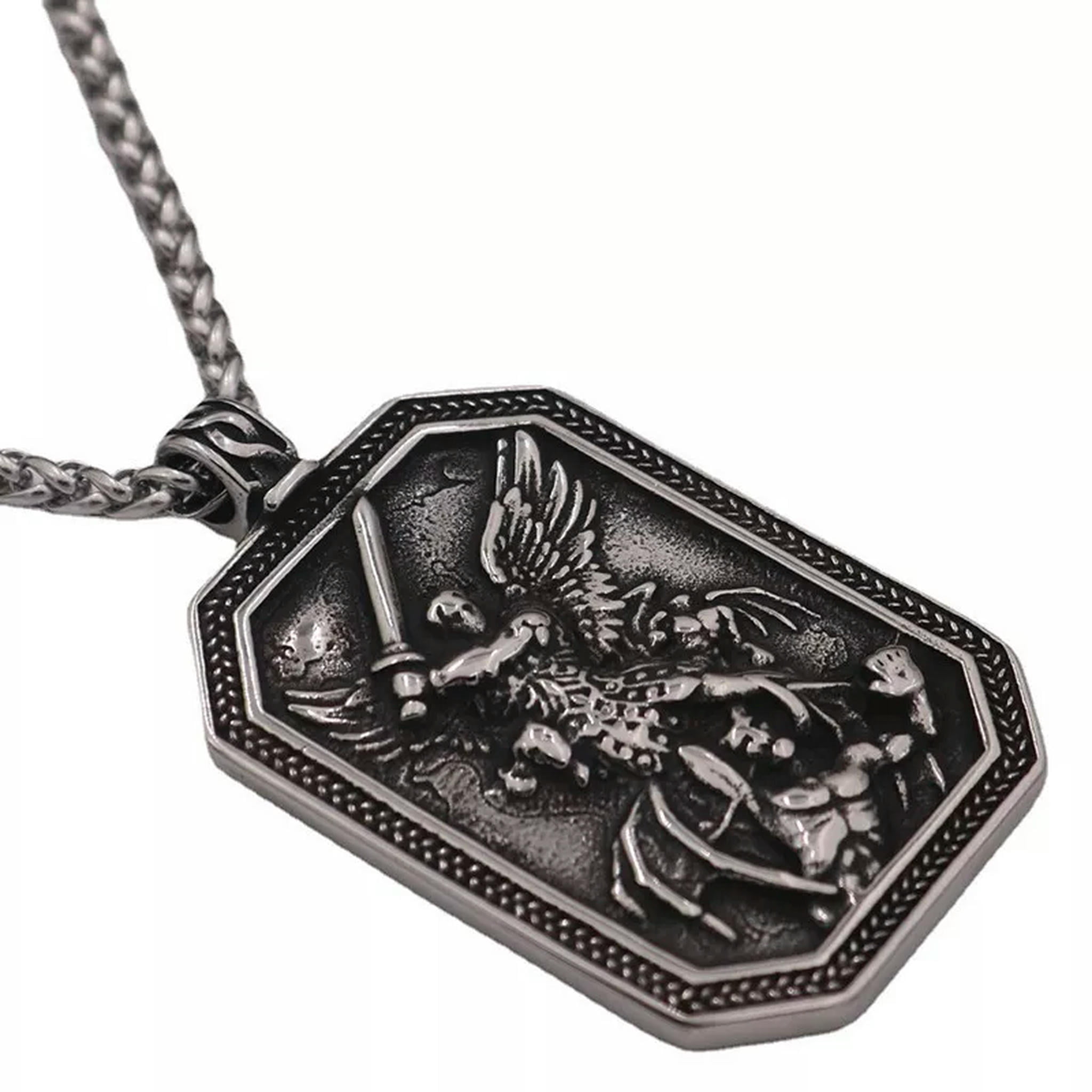 VIVIDELLE Mens Catholic Christian Saint St Michael Medal Medallion ...