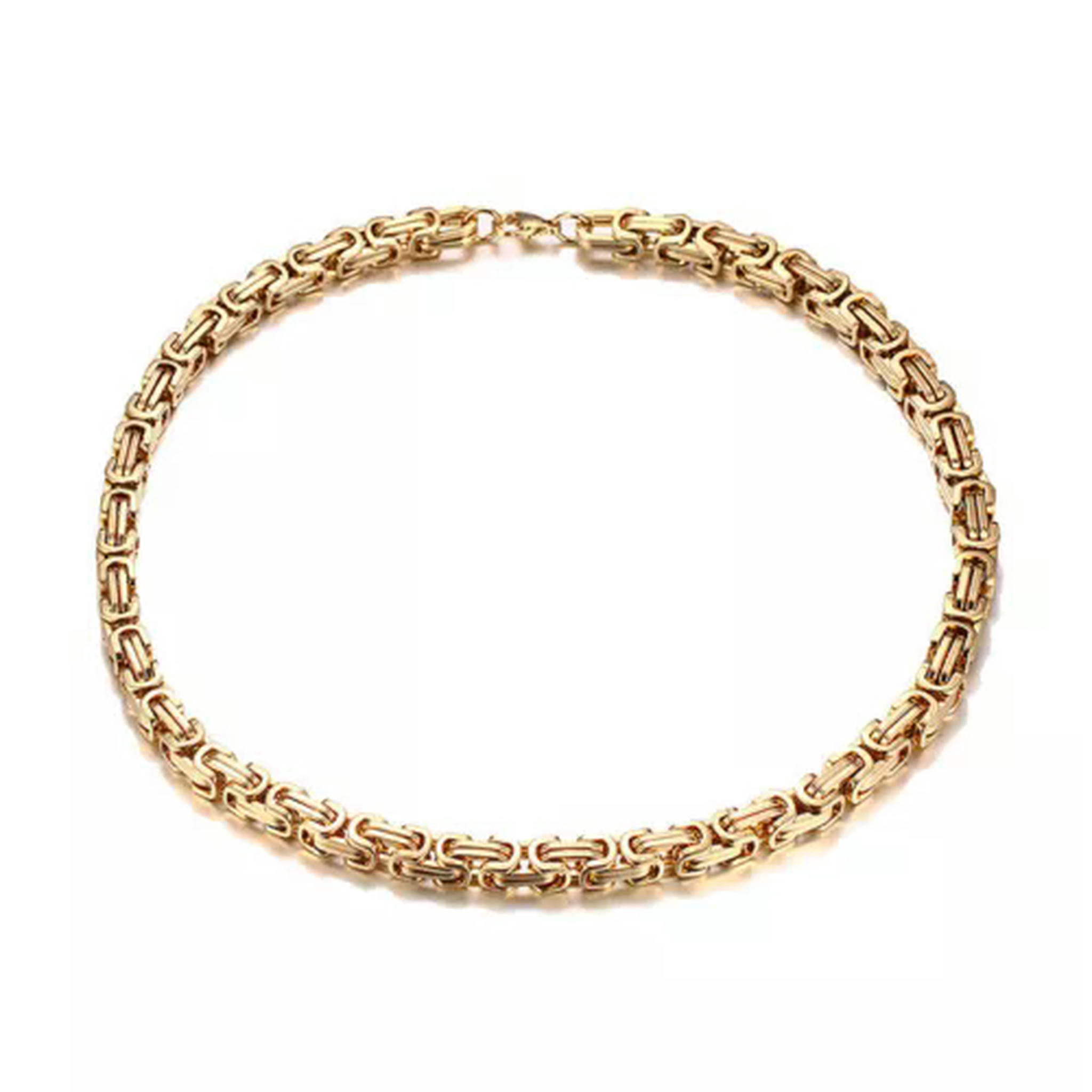 VIVIDELLE Mens Stainless Steel 4/5/6/8mm Byzantine Box King Chain ...