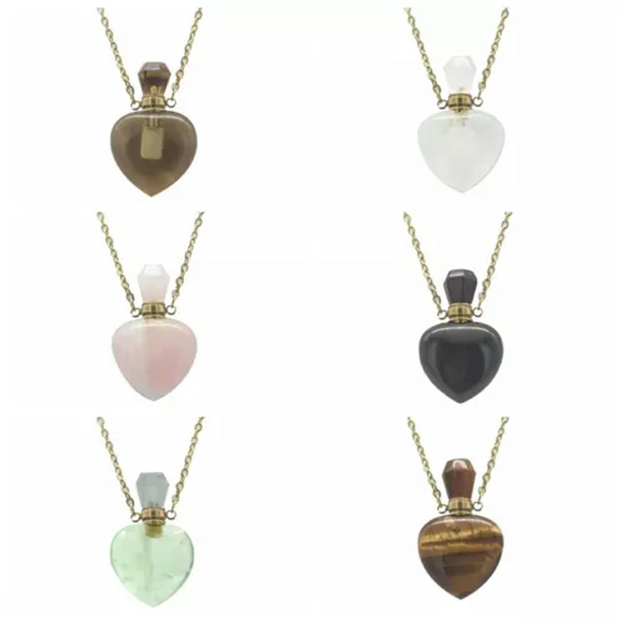 VIVIDELLE Natural Quartz Crystal Perfume Bottle Pendant Healing ...