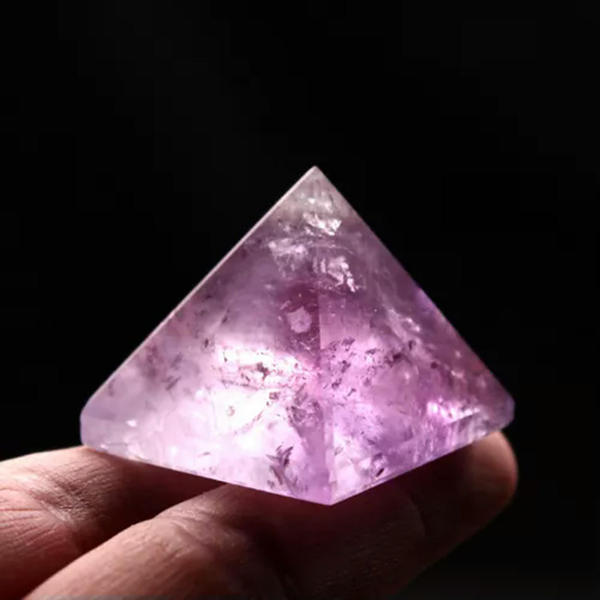 VIVIDELLE Natural Rainbow Quartz Crystal Egyptian Pyramid Energy ...