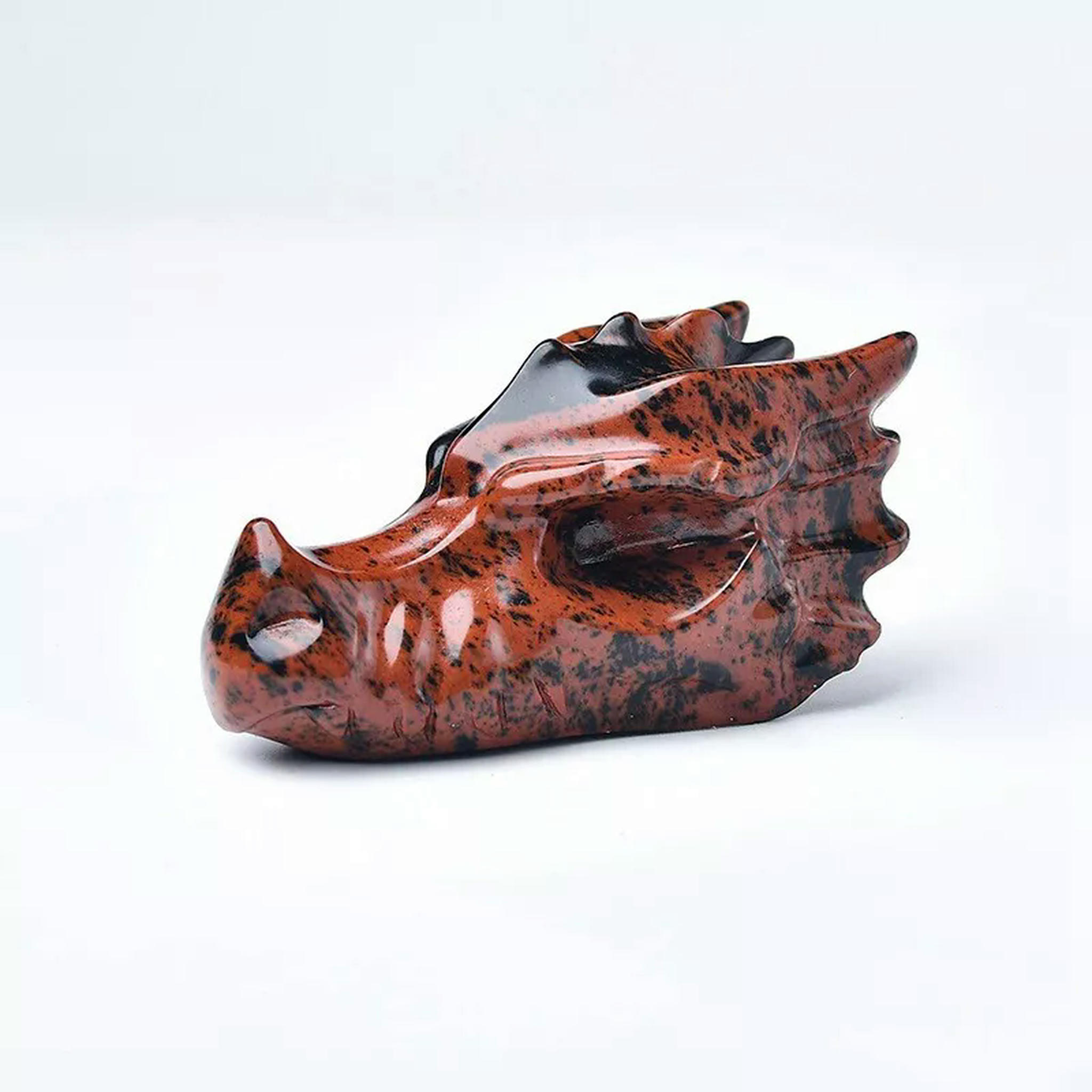 VIVIDELLE Natural Red Obsidian Quartz Crystal Mystery Dragon Head Skull ...