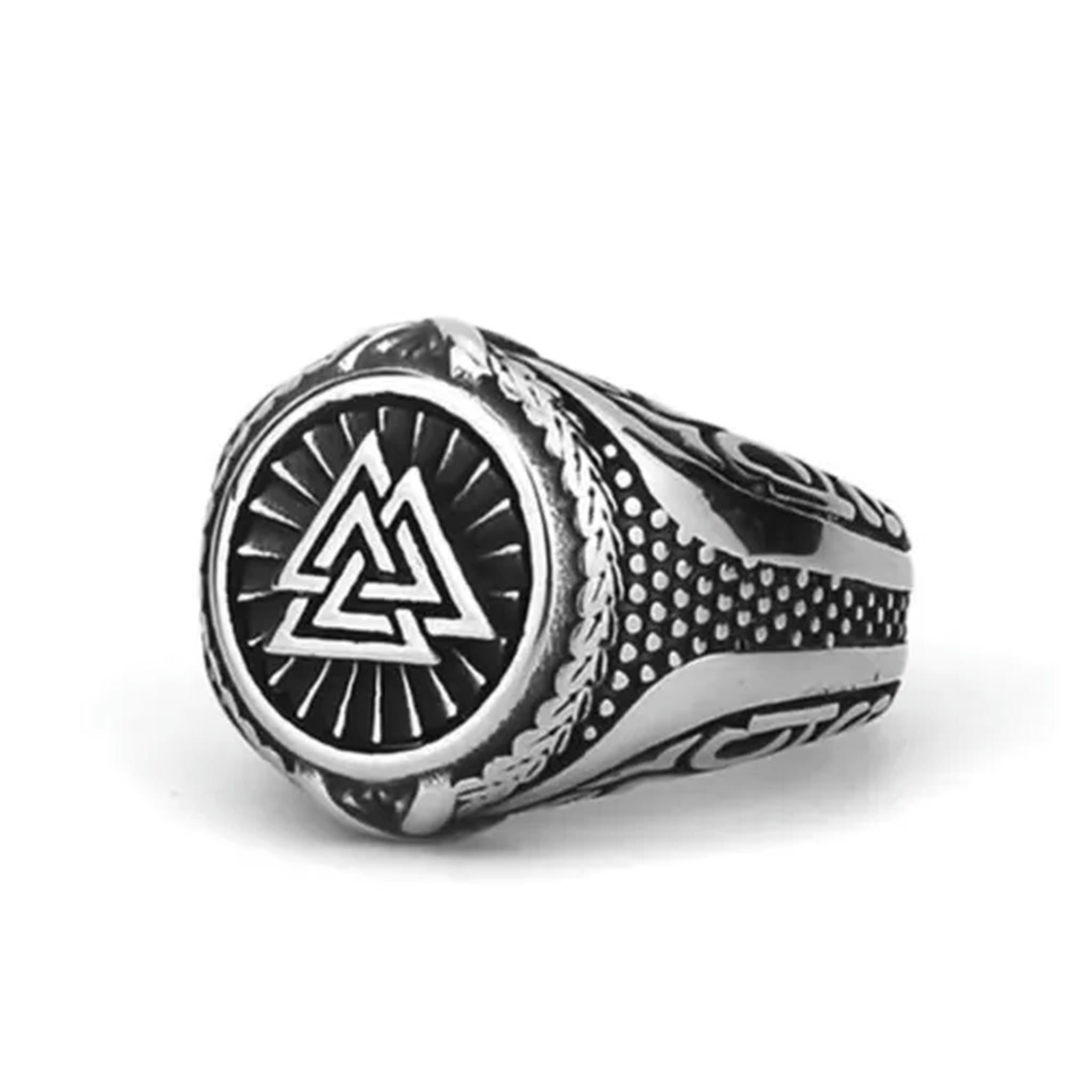 VIVIDELLE Nordic Vintage Viking Triangle Rune Men's Stainless Steel ...