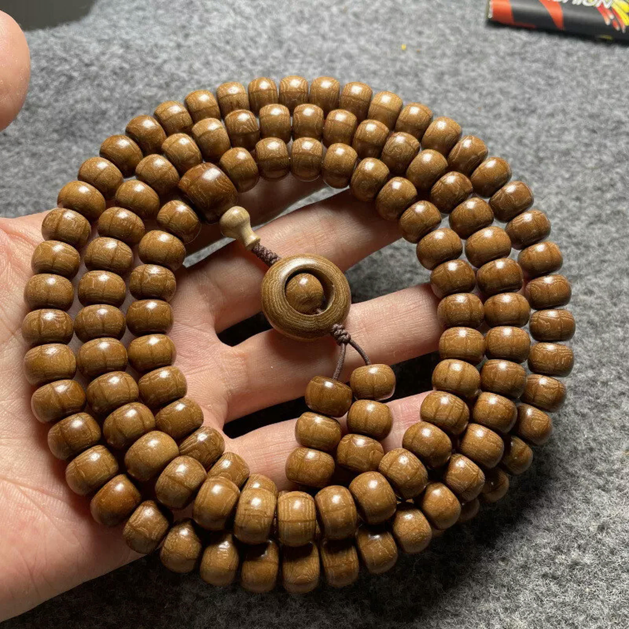 VIVIDELLE Old Material Liudao Wood 108 Barrel Beads Dragon Subduing ...