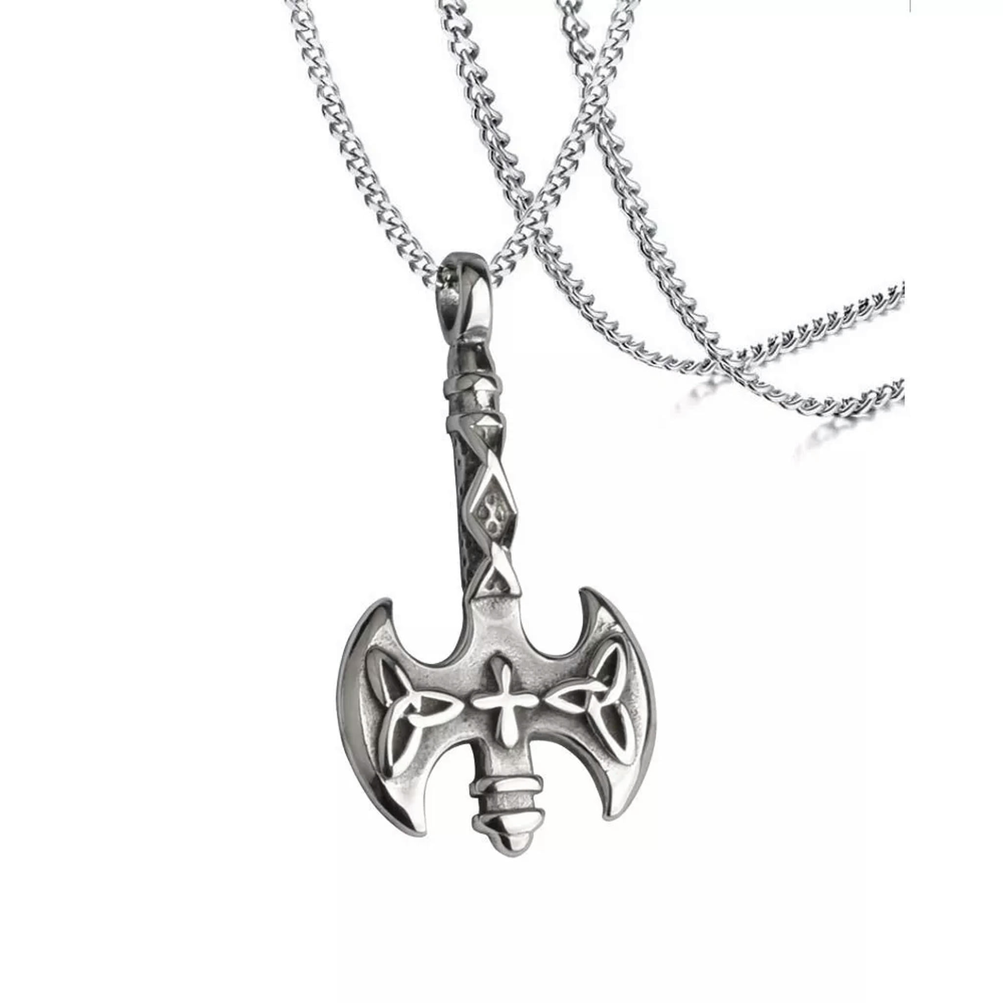 VIVIDELLE Stainless Steel VikingTrinity Knot Triquetra Axe Pendant ...