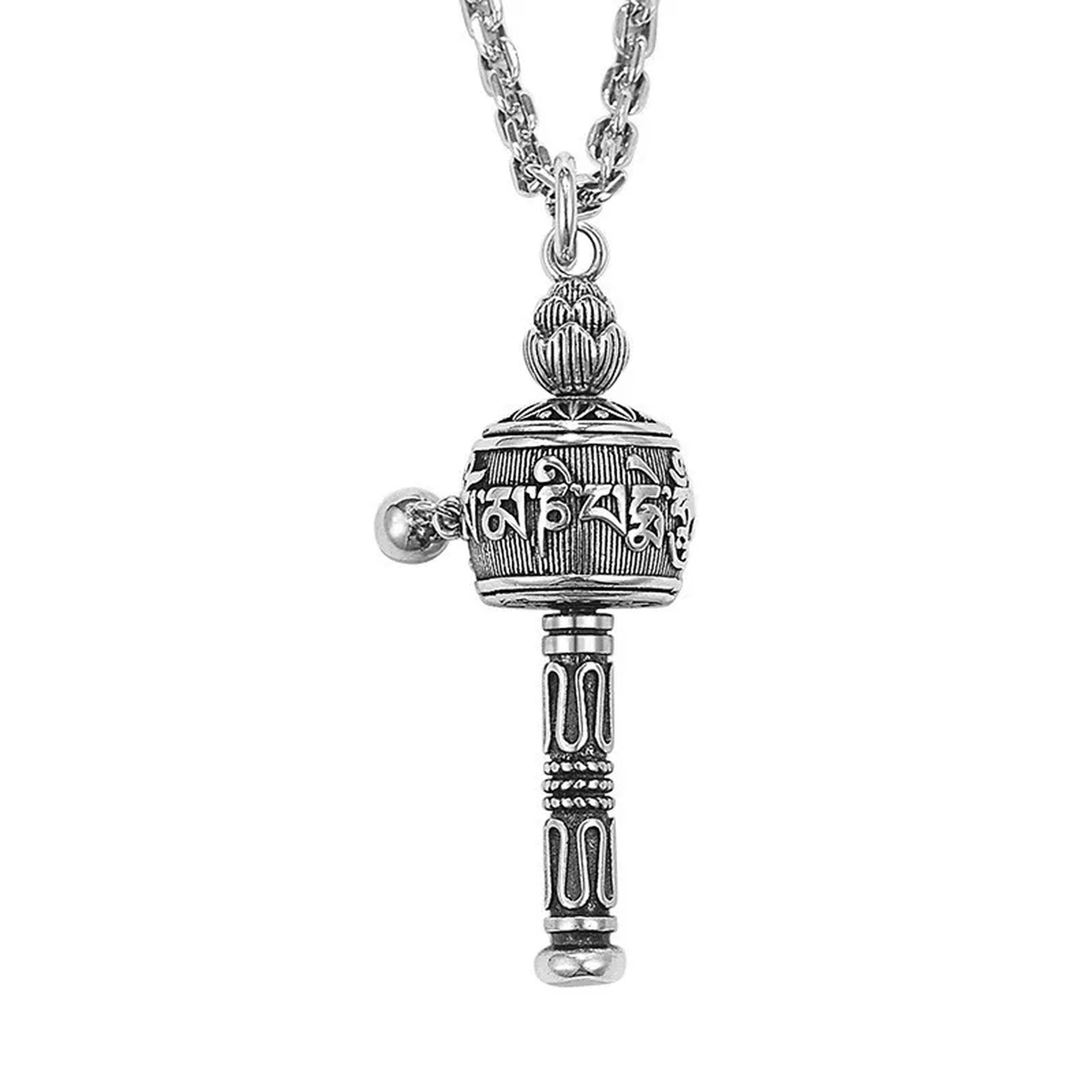 VIVIDELLE Vintage Tibet Tibetan Buddhist Amulet Prayer Wheel Luck ...