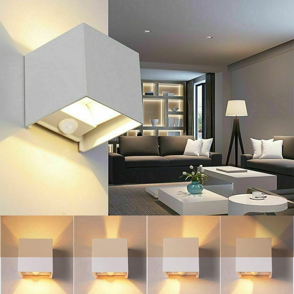 VIVIHEYDAY 12W Motion Sensor LED Wall Lights Square Dimmable Indoor ...