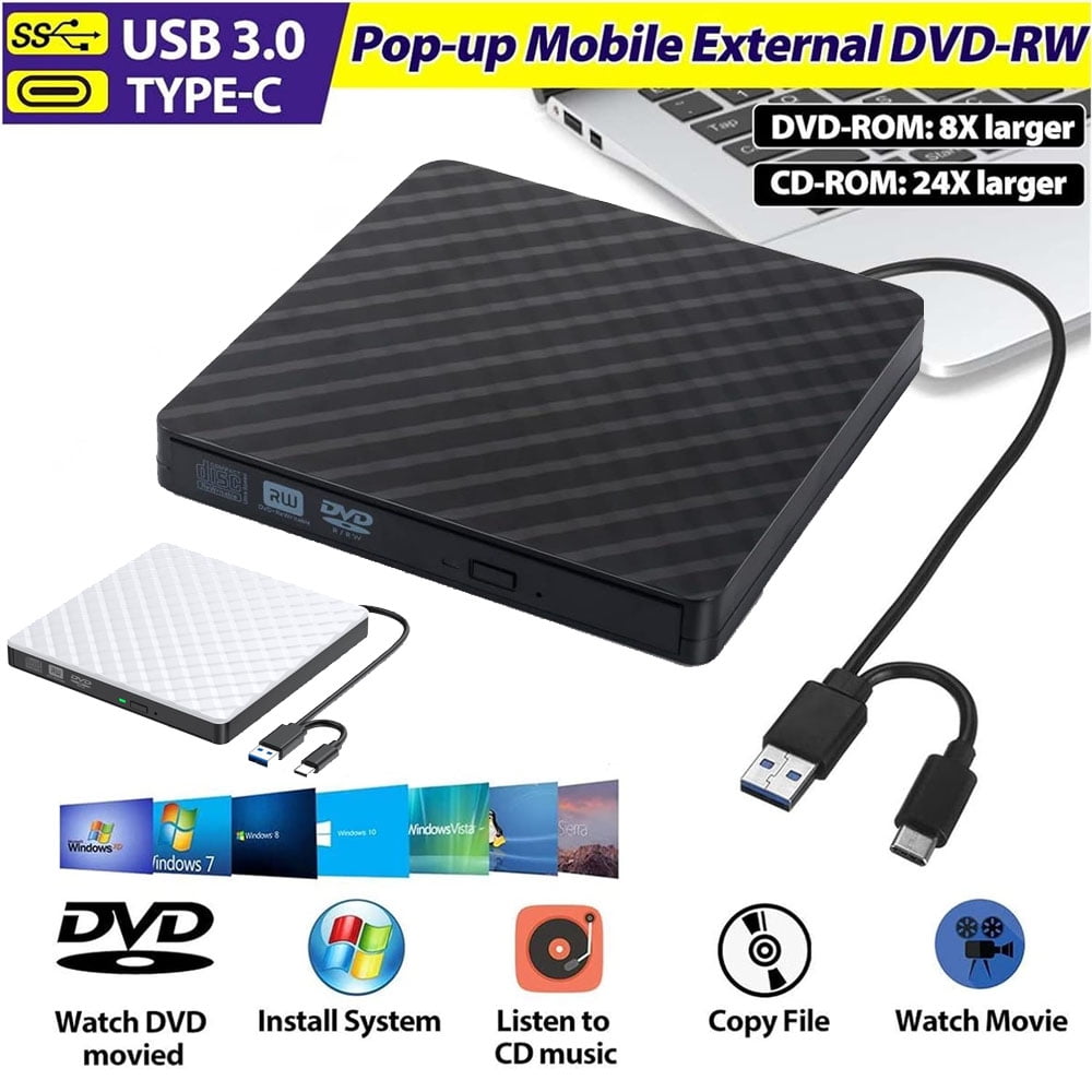 VIVIHEYDAY External CD DVD Drive for Laptop, USB 3.0 CD ROM / RW Burner External Disk Drive ...