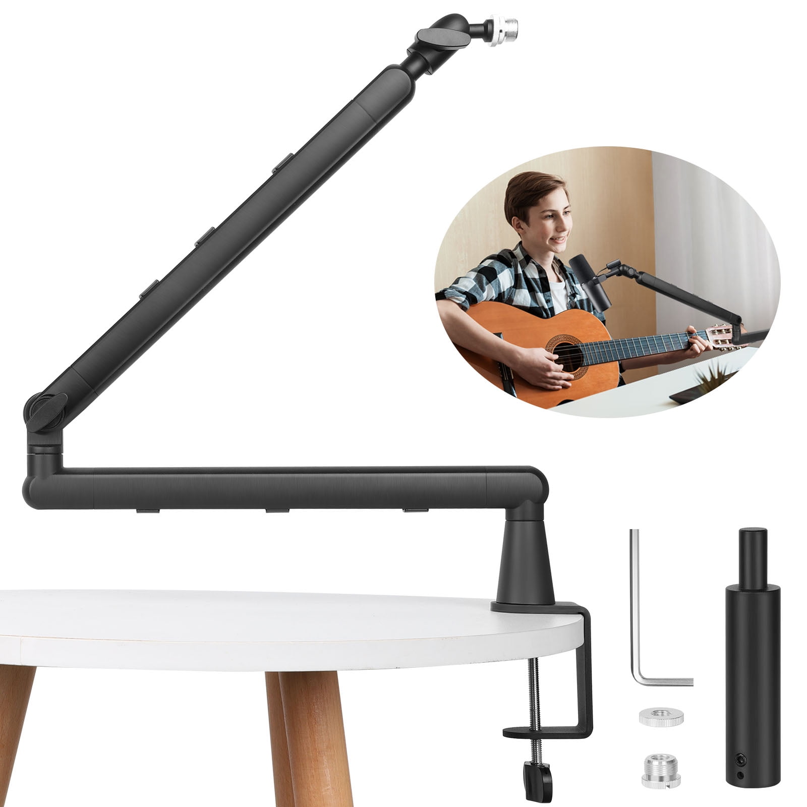 VIVIHEYDAY Heavy Duty Microphone Arm Stand, Adjustable Mic Boom Arm ...