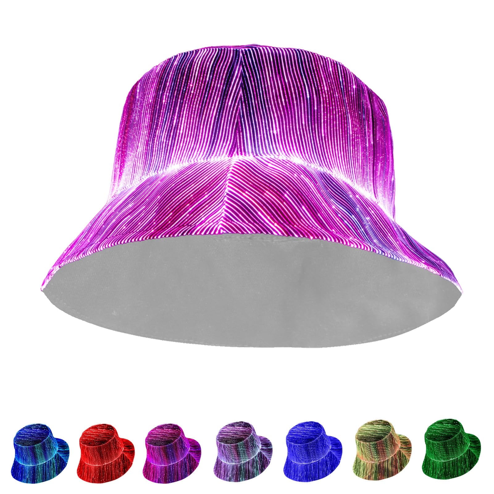 VIVIHEYDAY LED Bucket Hat, USB Rechargeable Rave Party Hats for Men ...