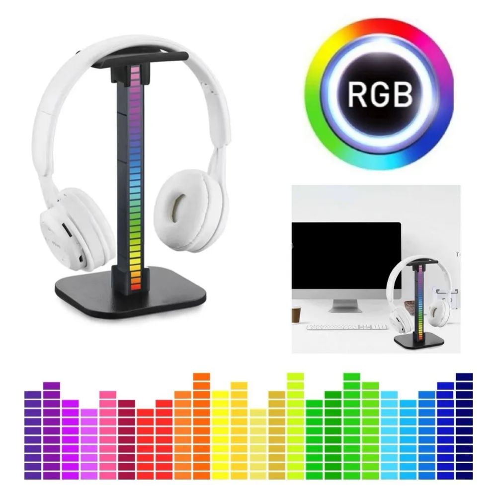 VIVIHEYDAY RGB Gaming Headphone Stand Music Sync Headset Holder Color ...