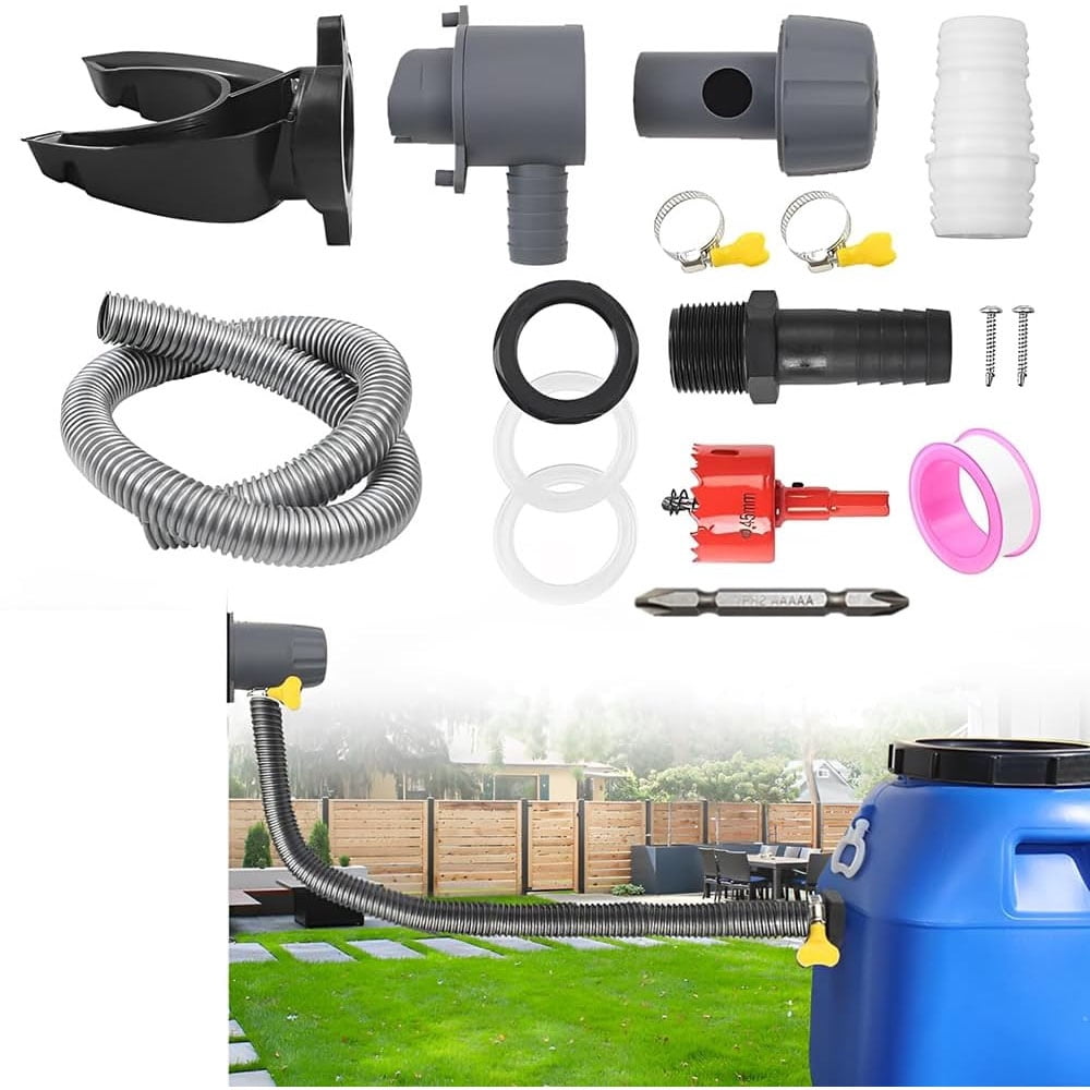 VIVIHEYDAY Rainwater Collection System Downspout Diverter Set with ...
