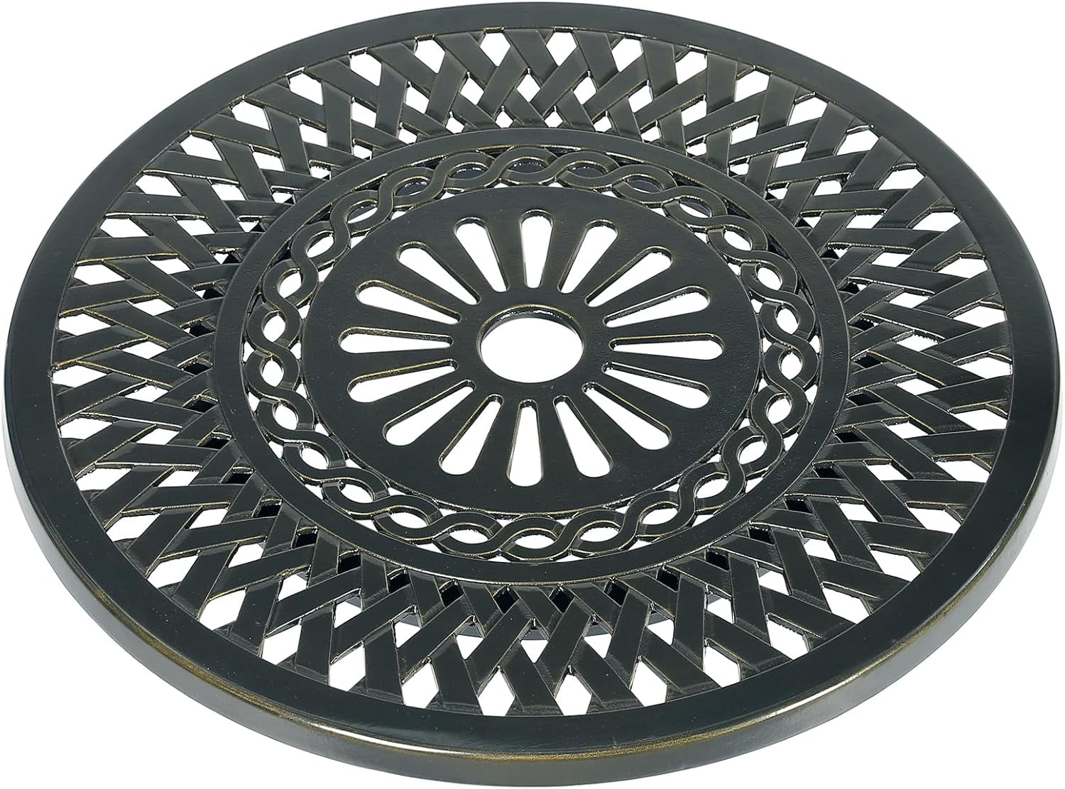VIVIJASON 24" Cast Aluminum Lazy Susan Turntable, 360° Rotating Display ...
