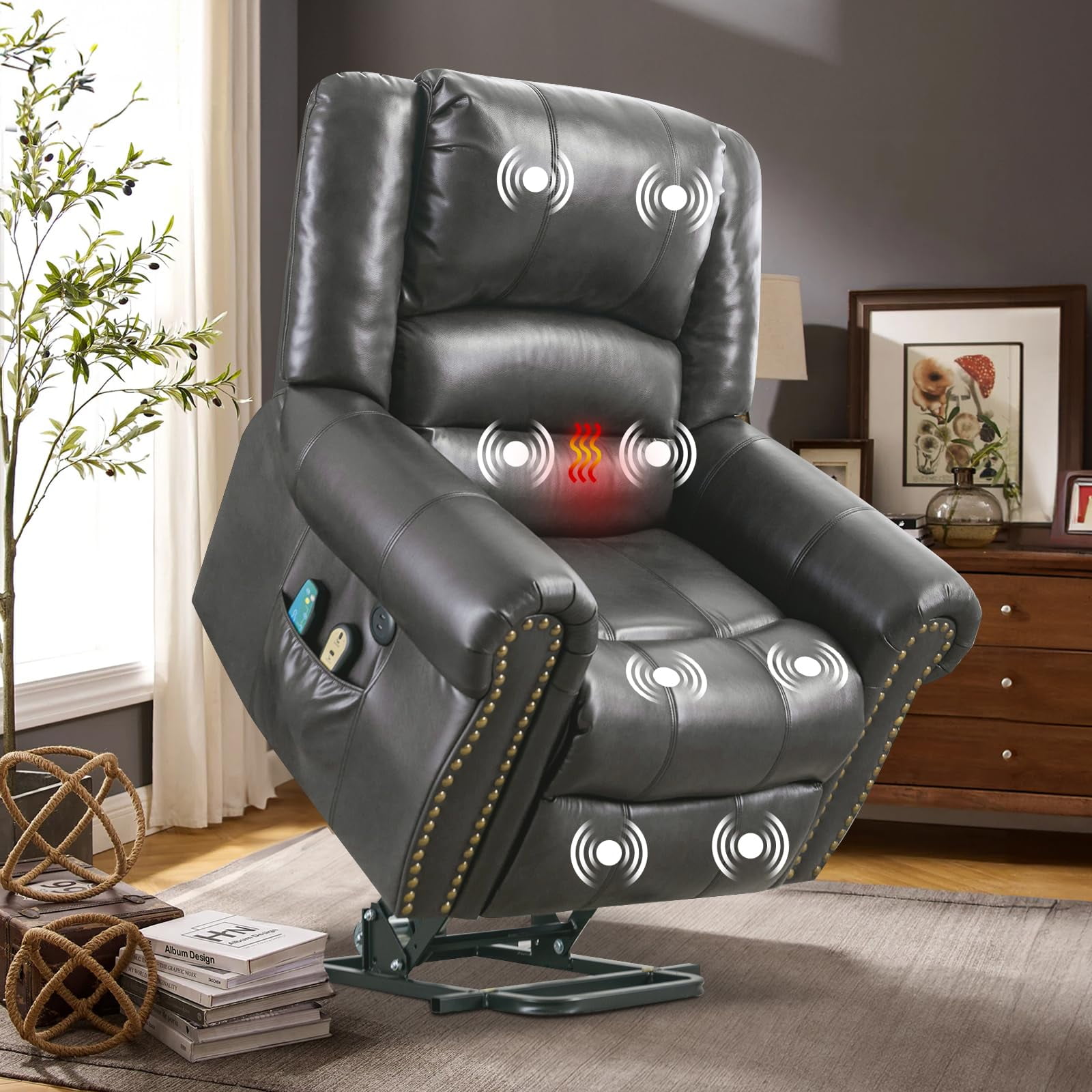 VIVIJASON Electric Power Lift Recliner Chair for Elderly, Heated ...
