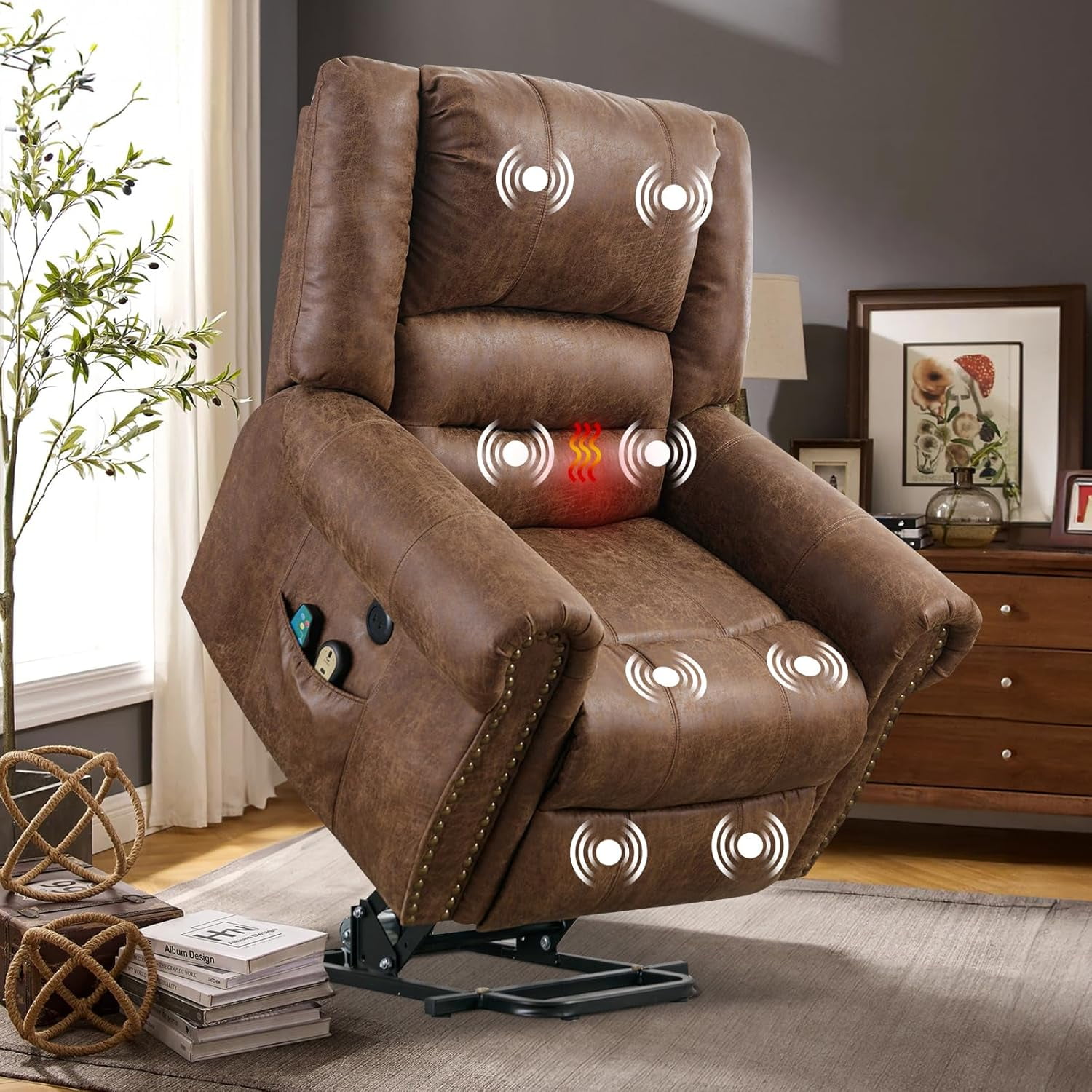 VIVIJASON Electric Power Lift Recliner Chair for Elderly, Heated ...