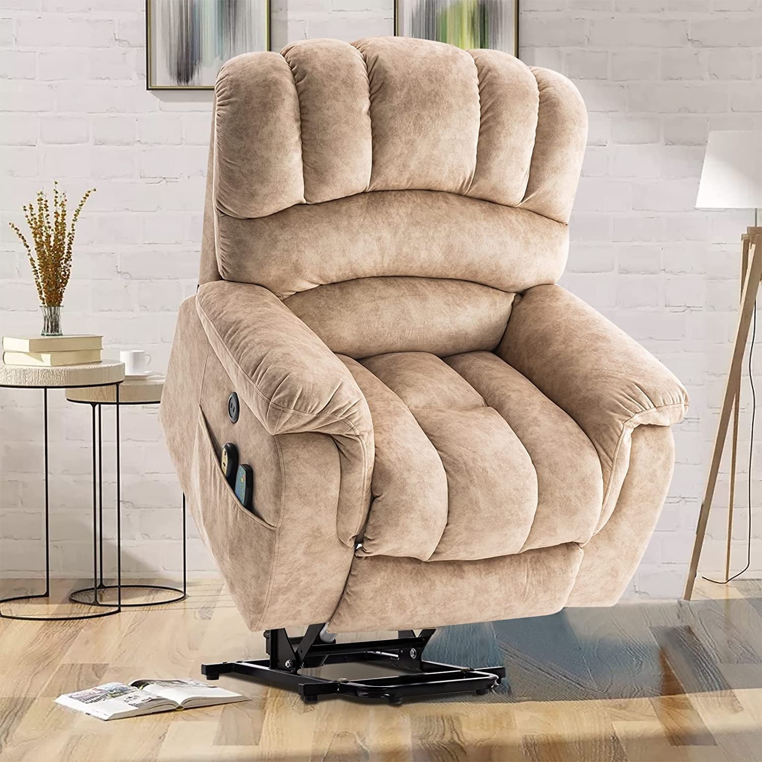 VIVIJASON Large Power Lift Chair Electric Recliner with Heat & Massage ...