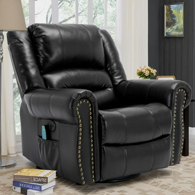 VIVIJASON Massage Swivel Rocker Recliner Chair with Heat & Vibration ...